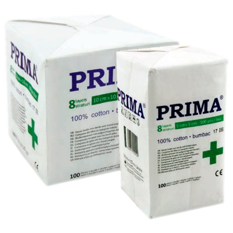 Comprese Nesterile tifon PRIMA, 5 x 5 cm, 8 pliuri, 100 bucati – Top ...